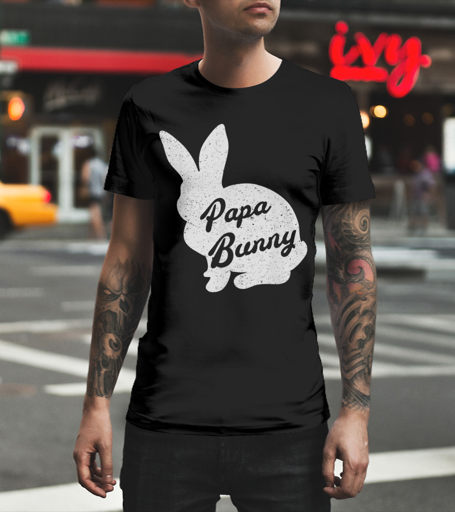 Papa Bunny Funny And Cute Easter Mens T-Shirt