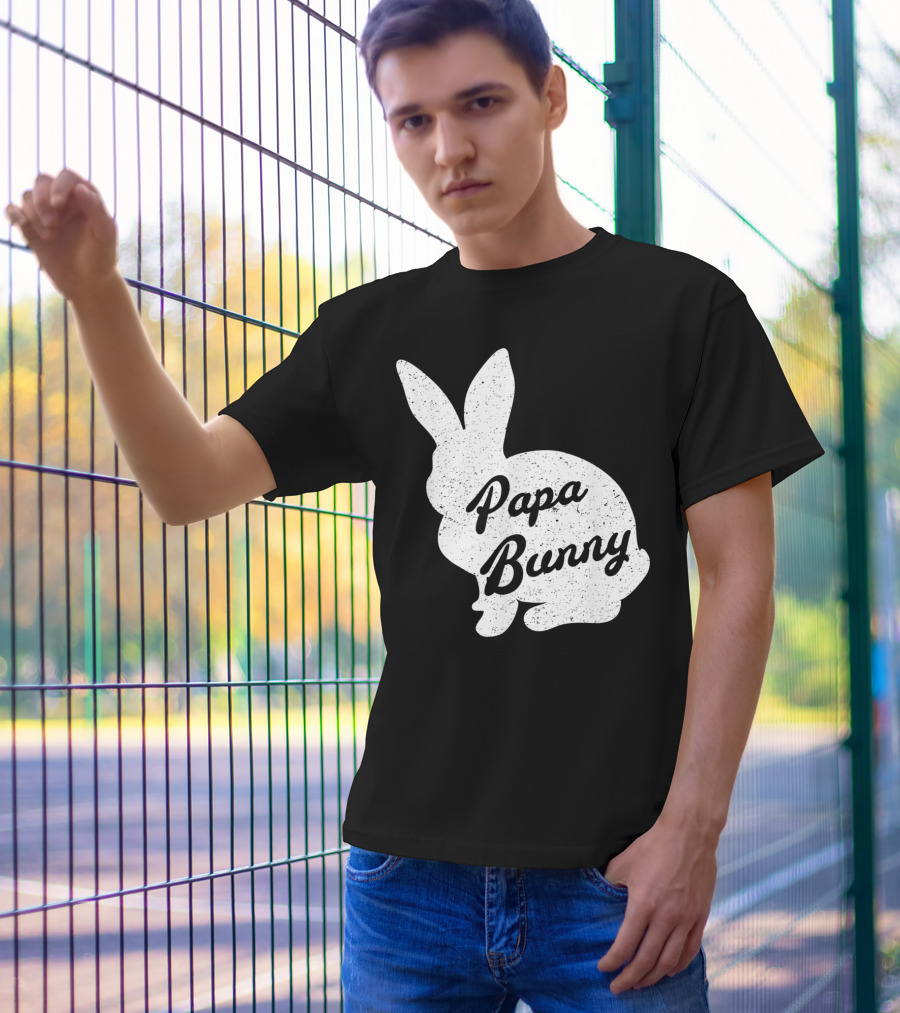 Papa Bunny Funny And Cute Easter Mens T-Shirt