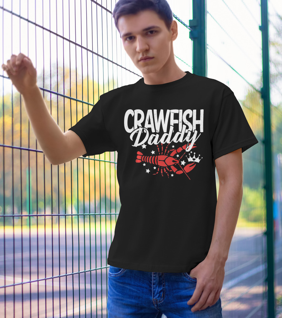 Crawfish Daddy Cajun Boil Crayfi Stars Crown T-Shirt