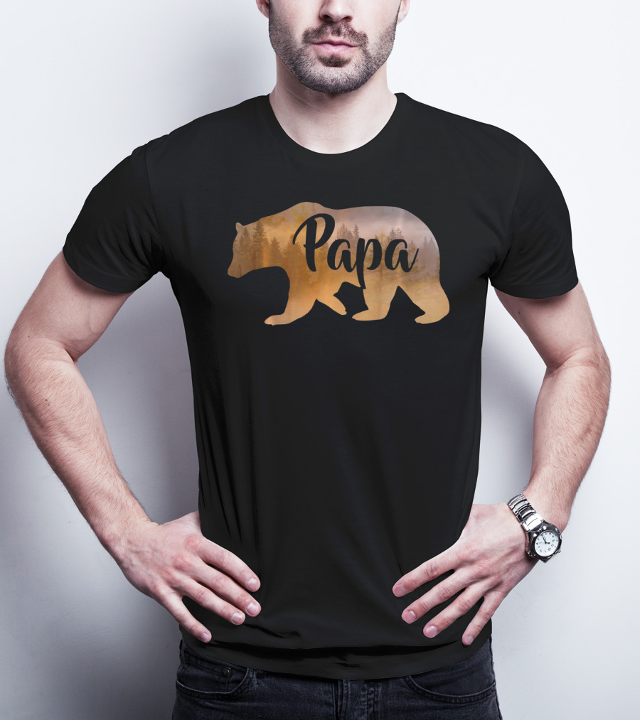 Papa Bear Forest Silhouette Mens Awesome T-Shirt