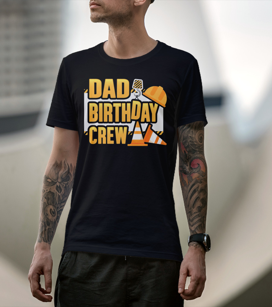Dad Birthday Crew Boys Construction T-Shirt
