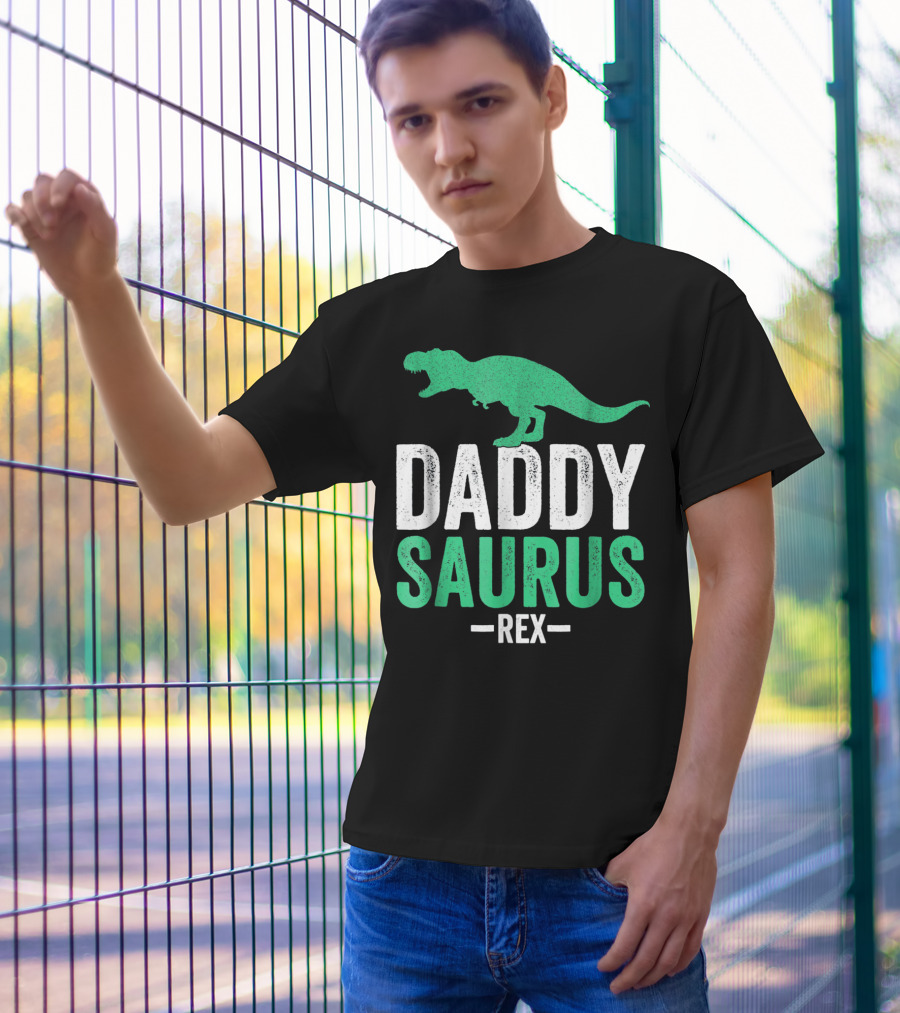 Daddysaurus Rex Funny Dad Mens Dinosaur T-Shirt