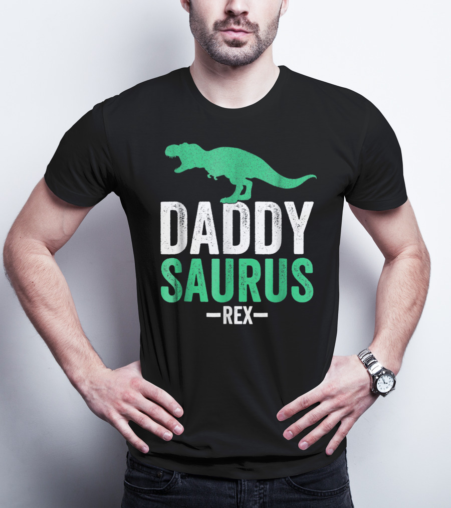 Daddysaurus Rex Funny Dad Mens Dinosaur T-Shirt