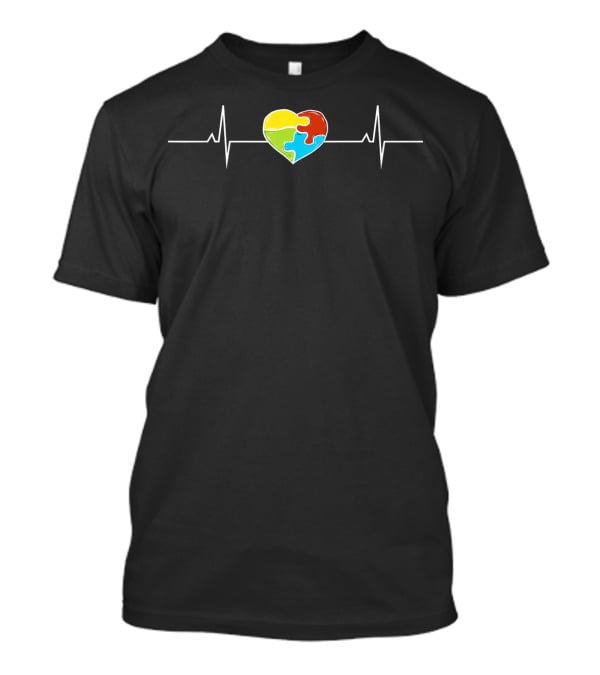 Heart Beat Puzzle Autism Awareness Day T-Shirt