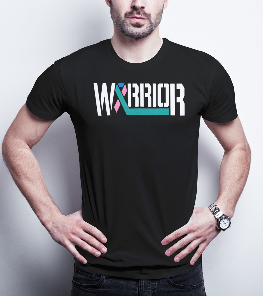 Thyroid Cancer Warrior Ribbon Motivation T-Shirt