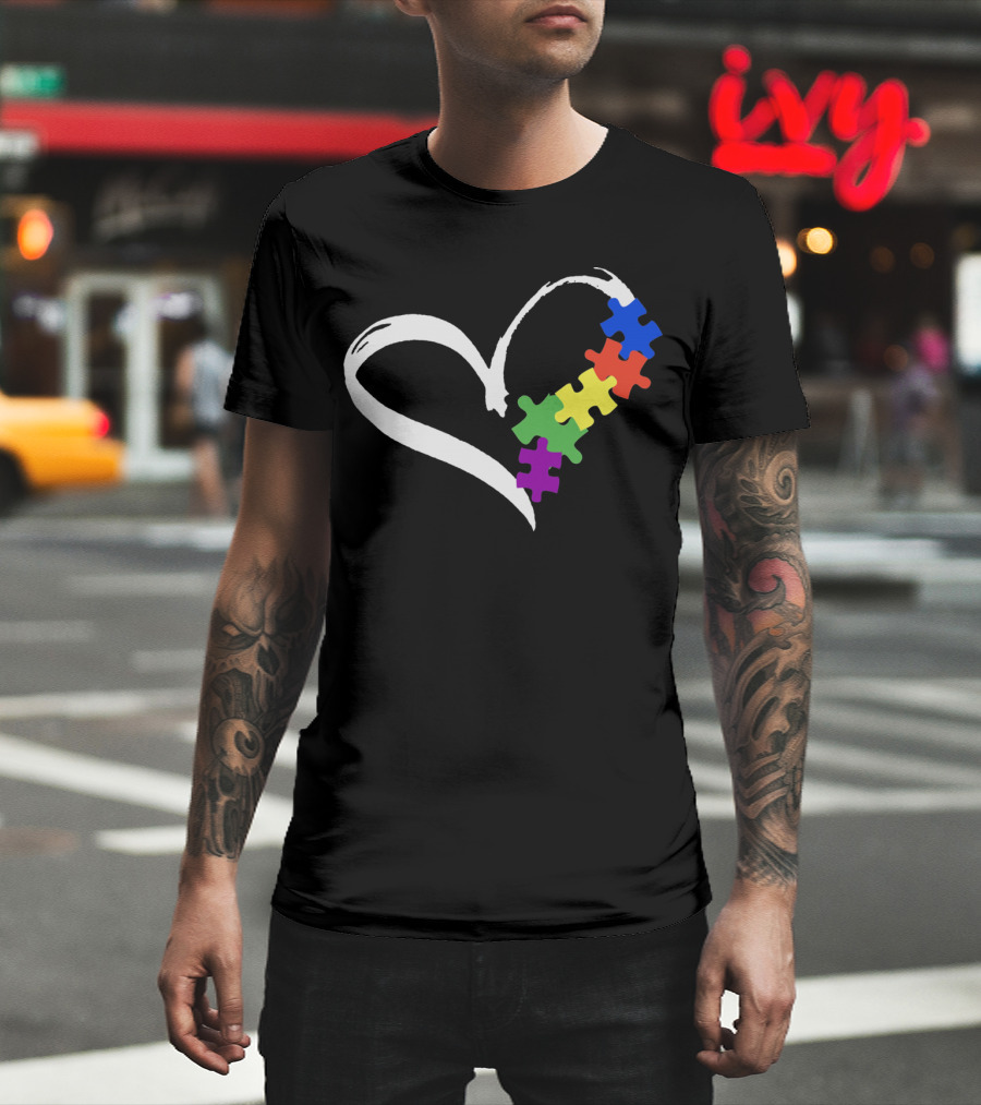 Puzzle Heart Autism Love T-Shirt