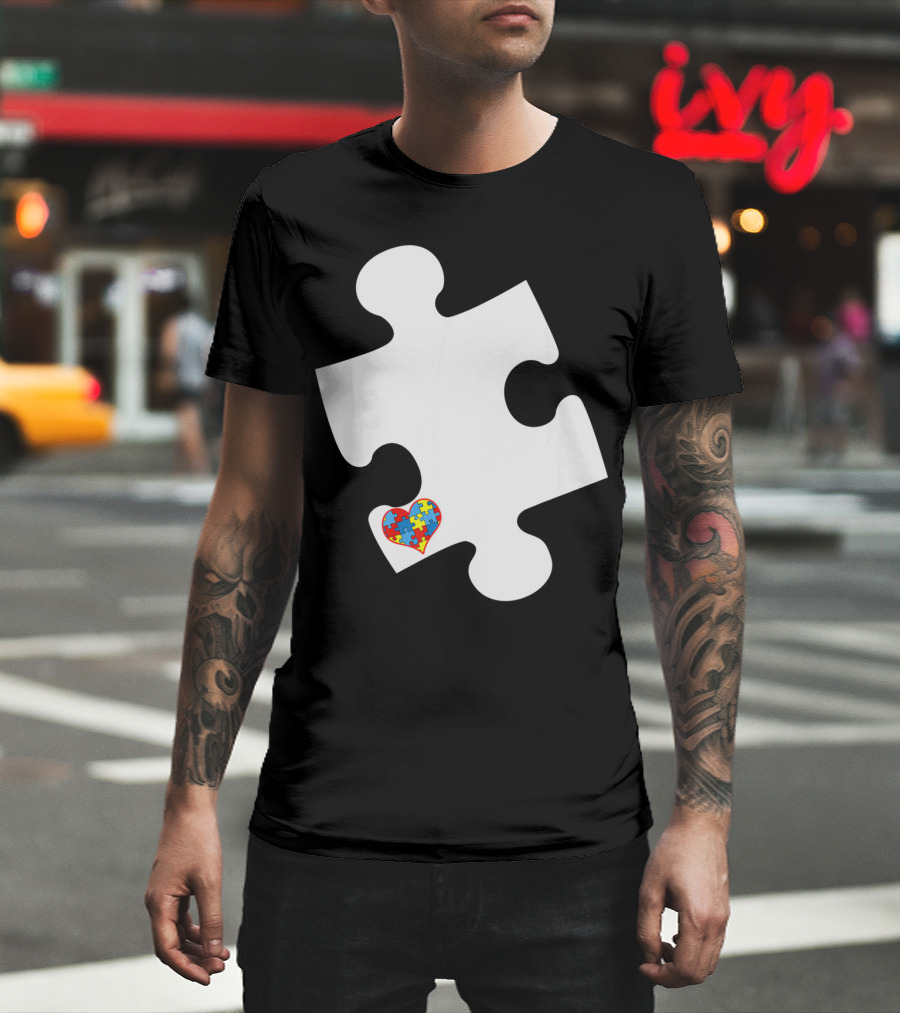 Awesome Love Autism Awareness Puzzle Heart Piece T-Shirt