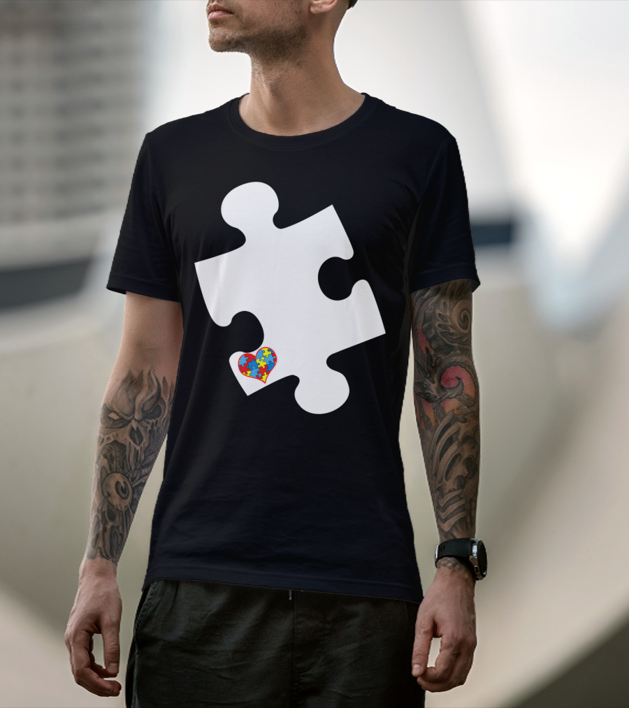 Awesome Love Autism Awareness Puzzle Heart Piece T-Shirt