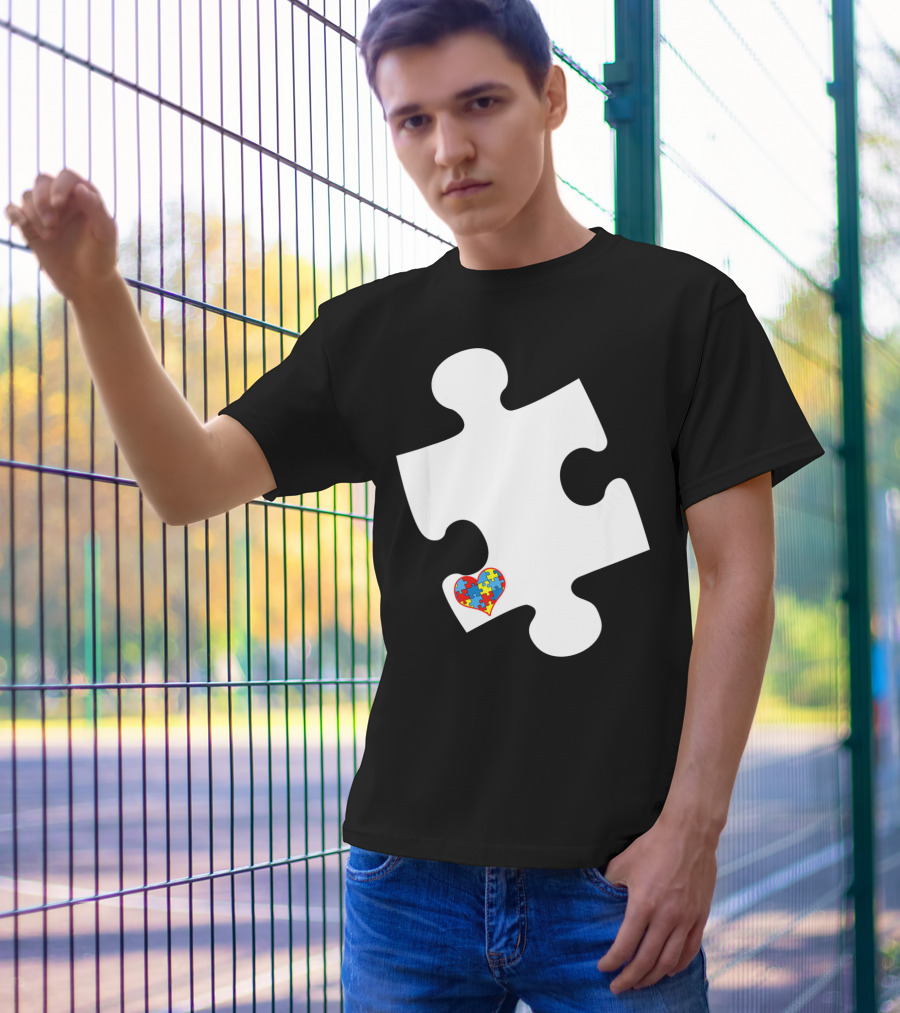 Awesome Love Autism Awareness Puzzle Heart Piece T-Shirt