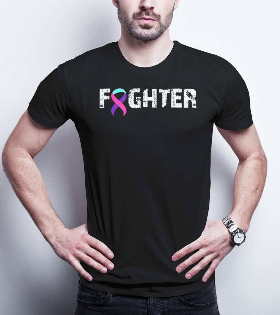 Fighter Thyroid Cancer Awareness T-Shirt
