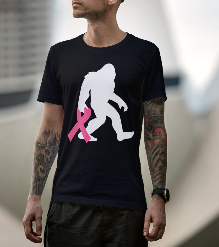 Breast Cancer Awareness Bigfoot Pink T-Shirt