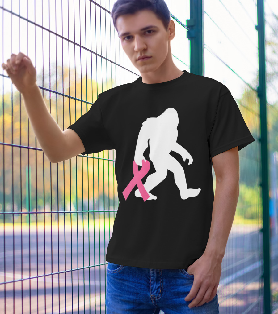 Breast Cancer Awareness Bigfoot Pink T-Shirt