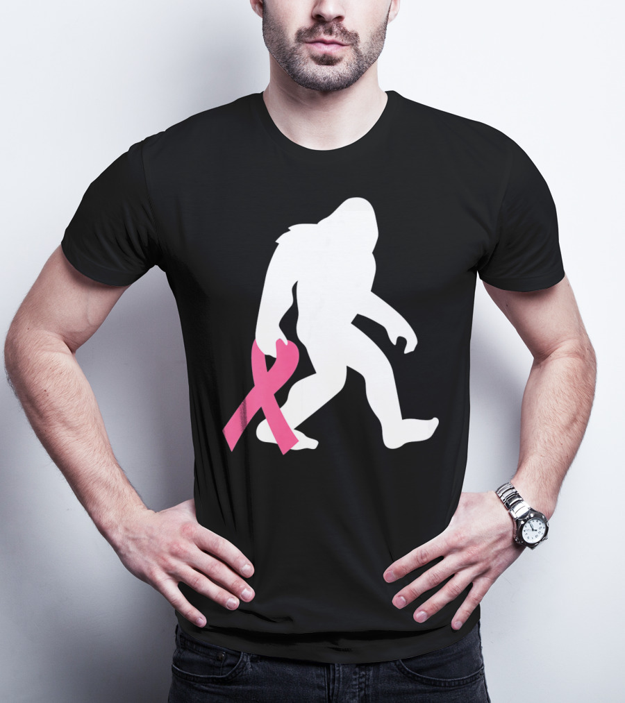 Breast Cancer Awareness Bigfoot Pink T-Shirt