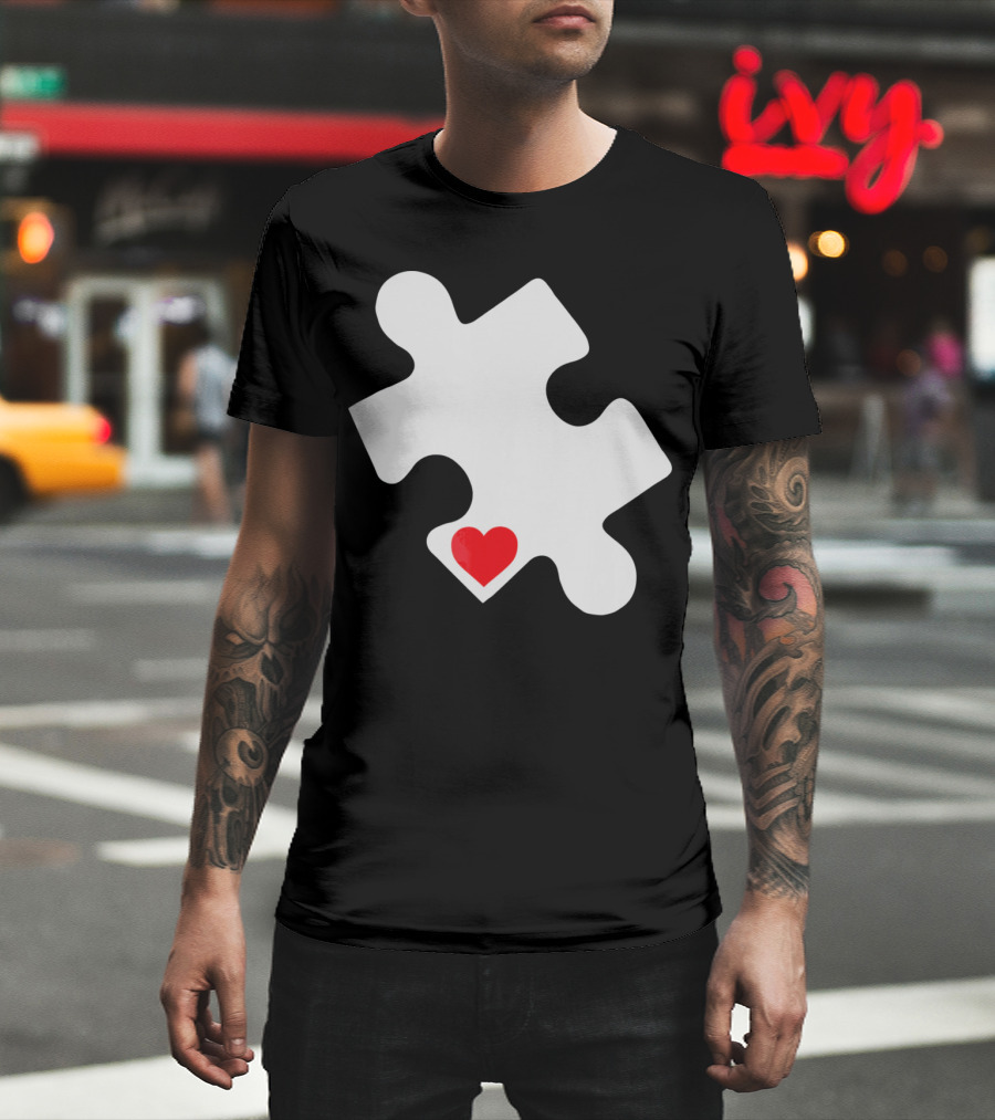 Love Autism Awareness Puzzle Heart T-Shirt