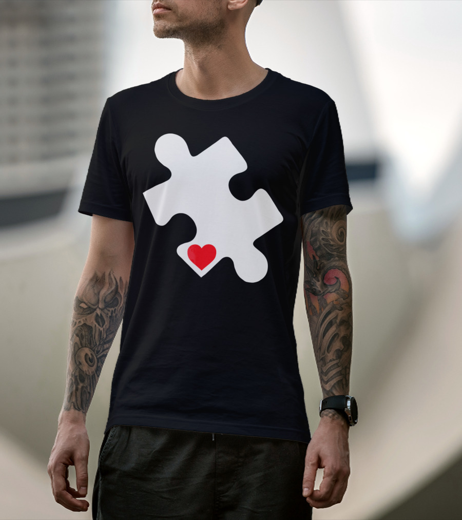 Love Autism Awareness Puzzle Heart T-Shirt