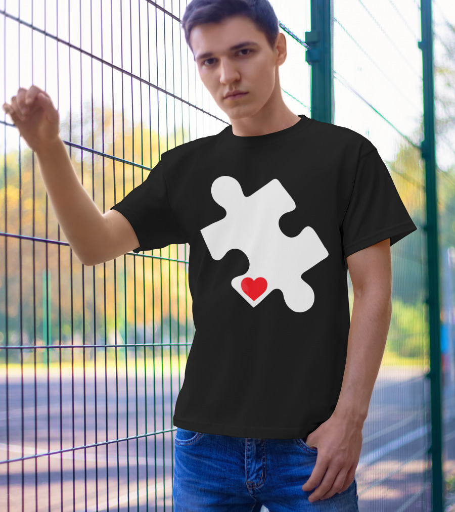 Love Autism Awareness Puzzle Heart T-Shirt