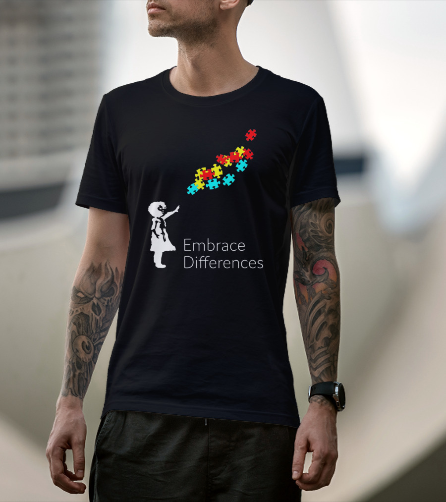 Embrace Differences Autism Puzzle Piece Awareness T-Shirt
