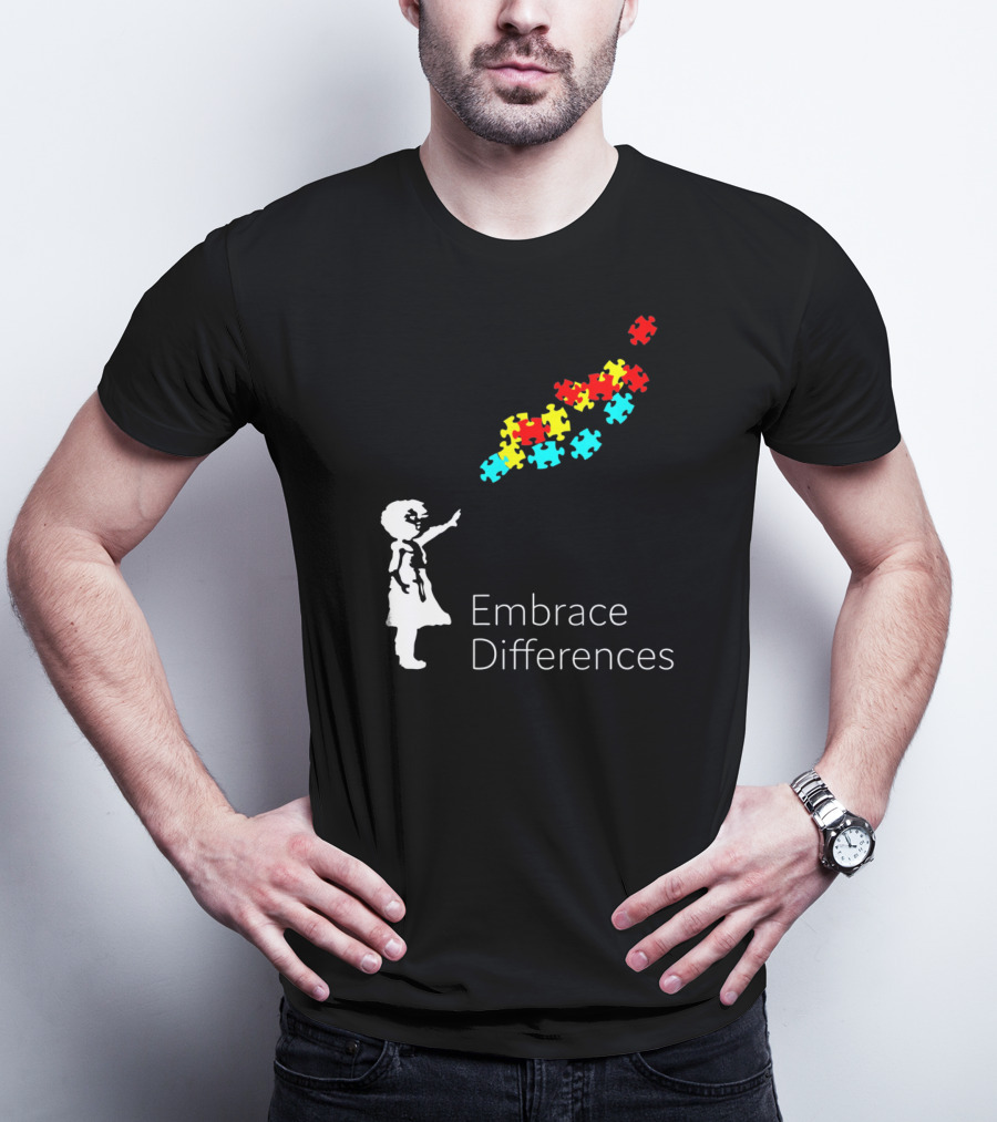 Embrace Differences Autism Puzzle Piece Awareness T-Shirt