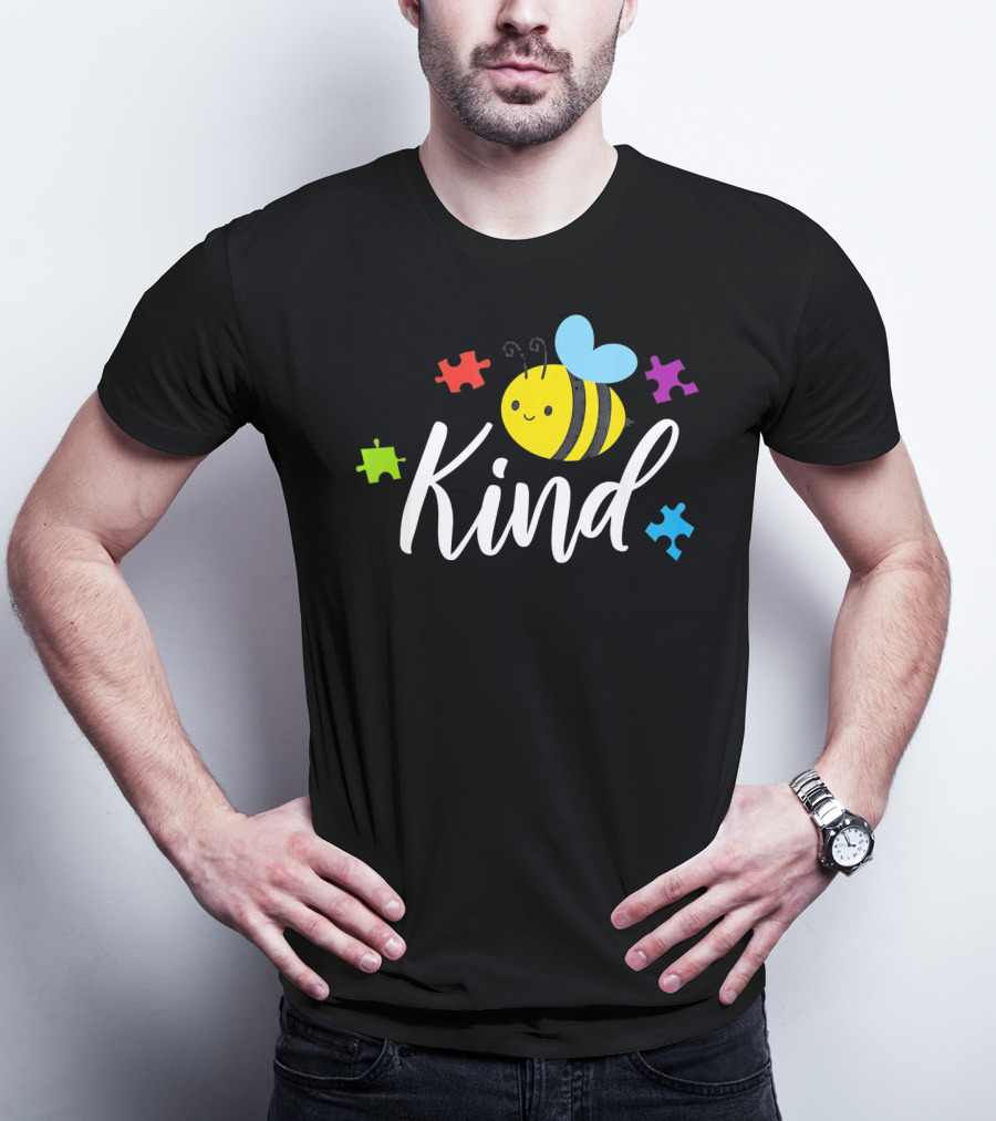 Bee Kind Kindness Autism Awareness Puzzle Piece T-Shirt