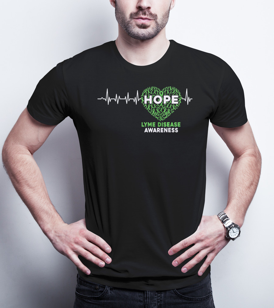 HOPE Heartbeat Ribbon Lyme Disease Awareness T-Shirt