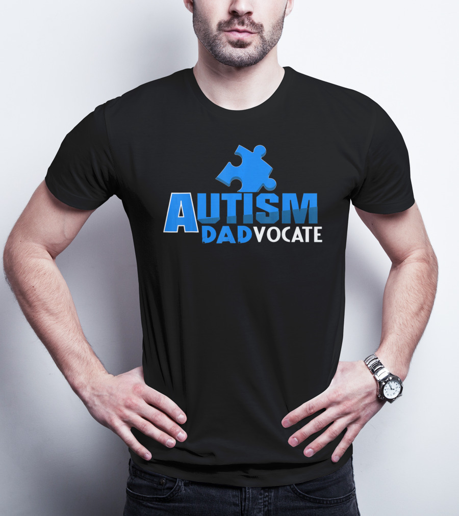 Autism Awareness Puzzle Piece Autism Dadvocate T-Shirt