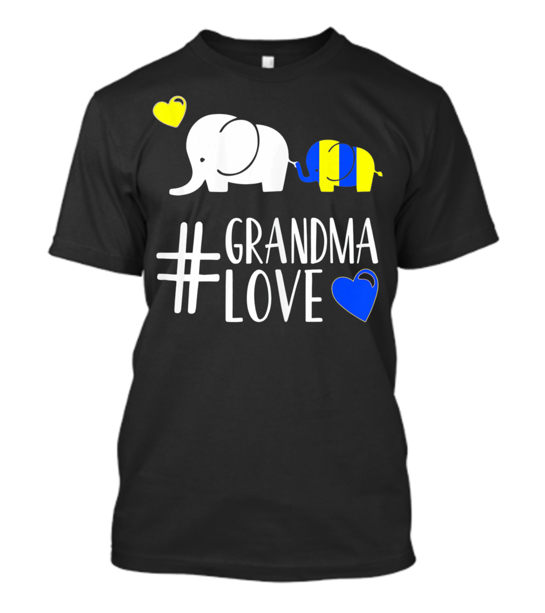Grandma Love Autism Awareness Cute Elephants Hearts T-Shirt