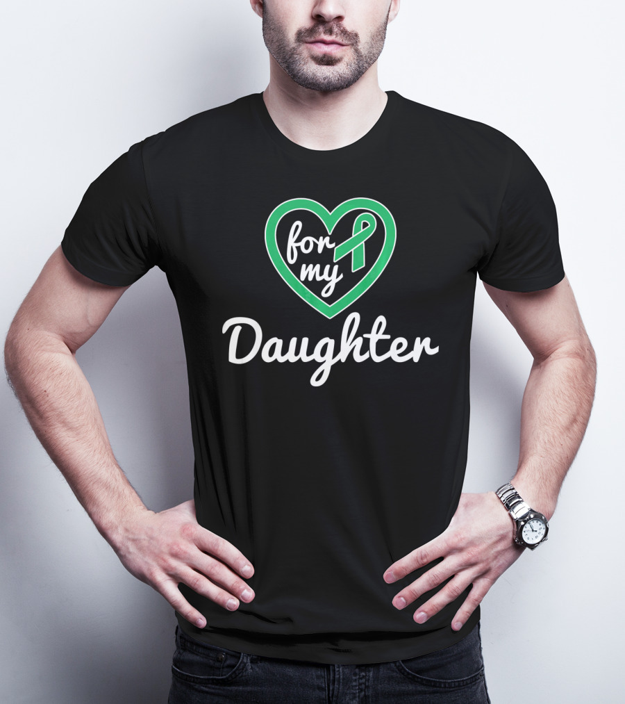 For My Daughter Liver Cancer Awareness Heart T-Shirt