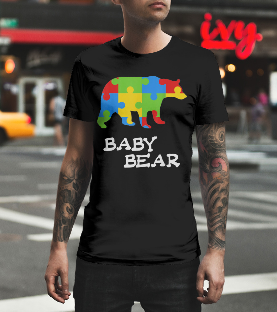 Autism Awareness Baby Bear Puzzle Design For Boy T-Shirt