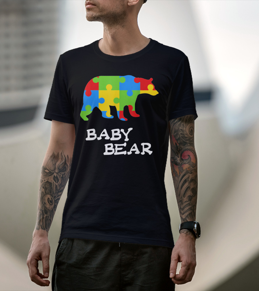 Autism Awareness Baby Bear Puzzle Design For Boy T-Shirt