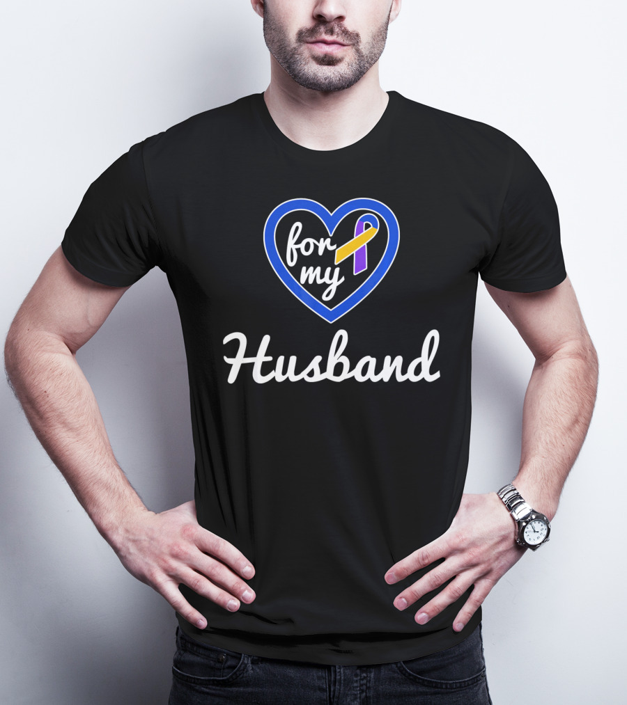 Bladder Cancer Awareness For My Husband With Heart T-Shirt