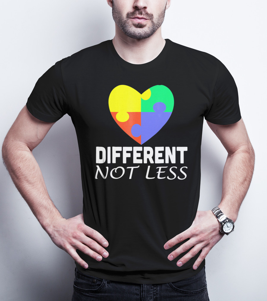 Different Not Less Autism Puzzle Piece Awareness T-Shirt