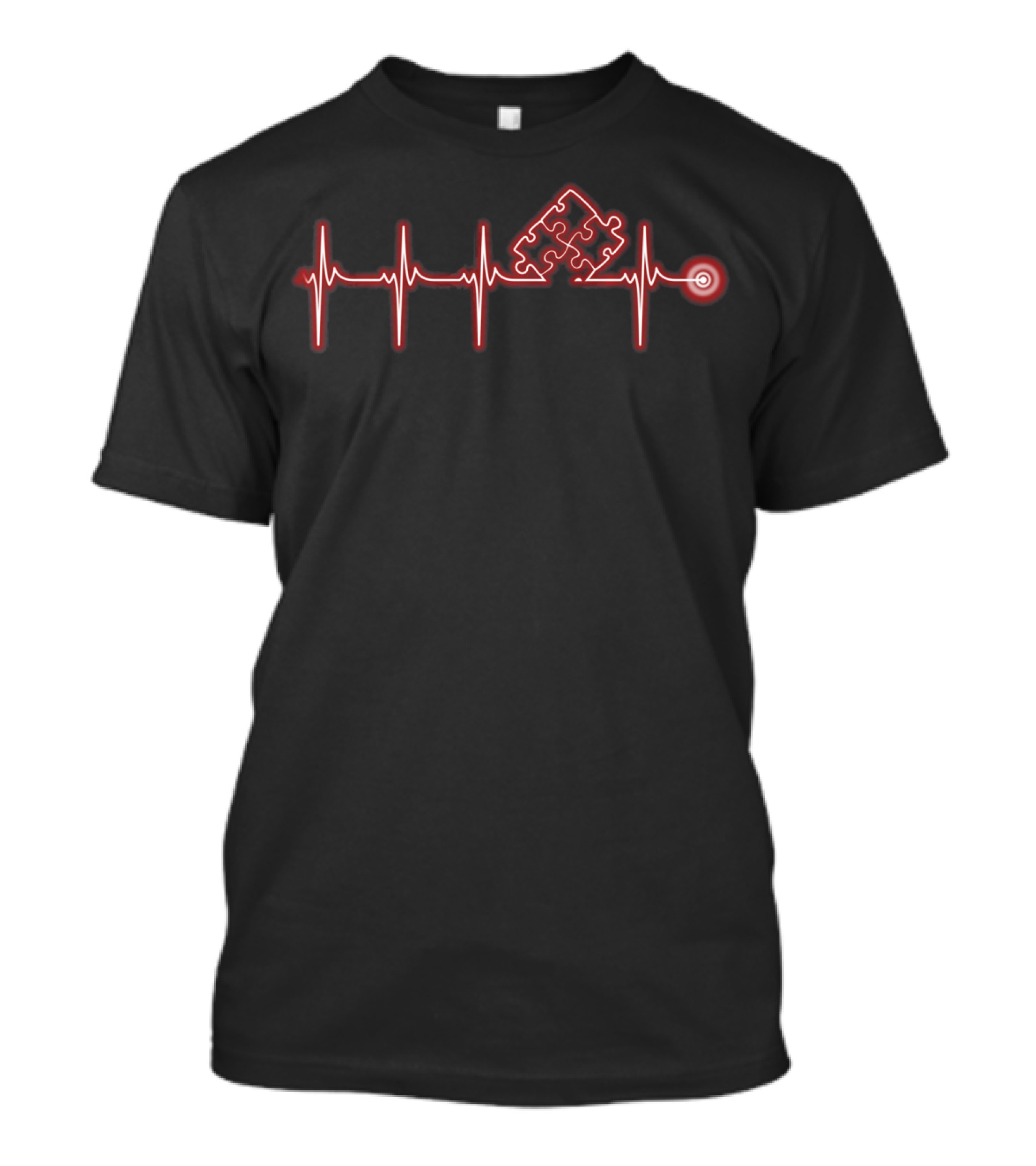 Autism Awareness Heartbeat Puzzle Piece T-Shirt