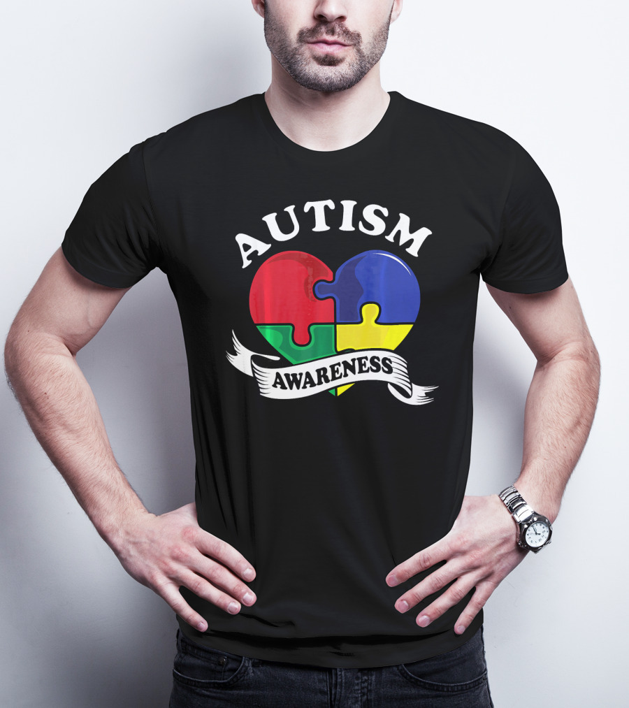 AUTISM AWARENESS HEART PUZZLE PIECE T-Shirt