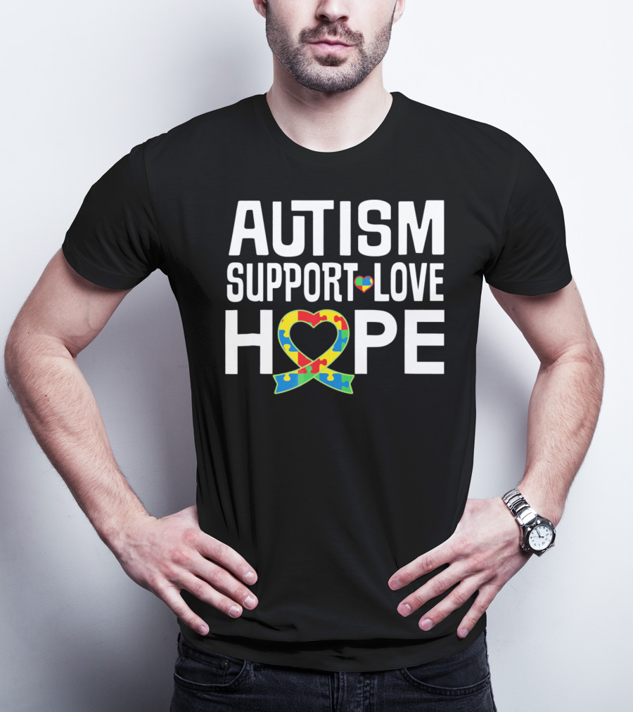 Autism Support Love Hope Puzzle T-Shirt