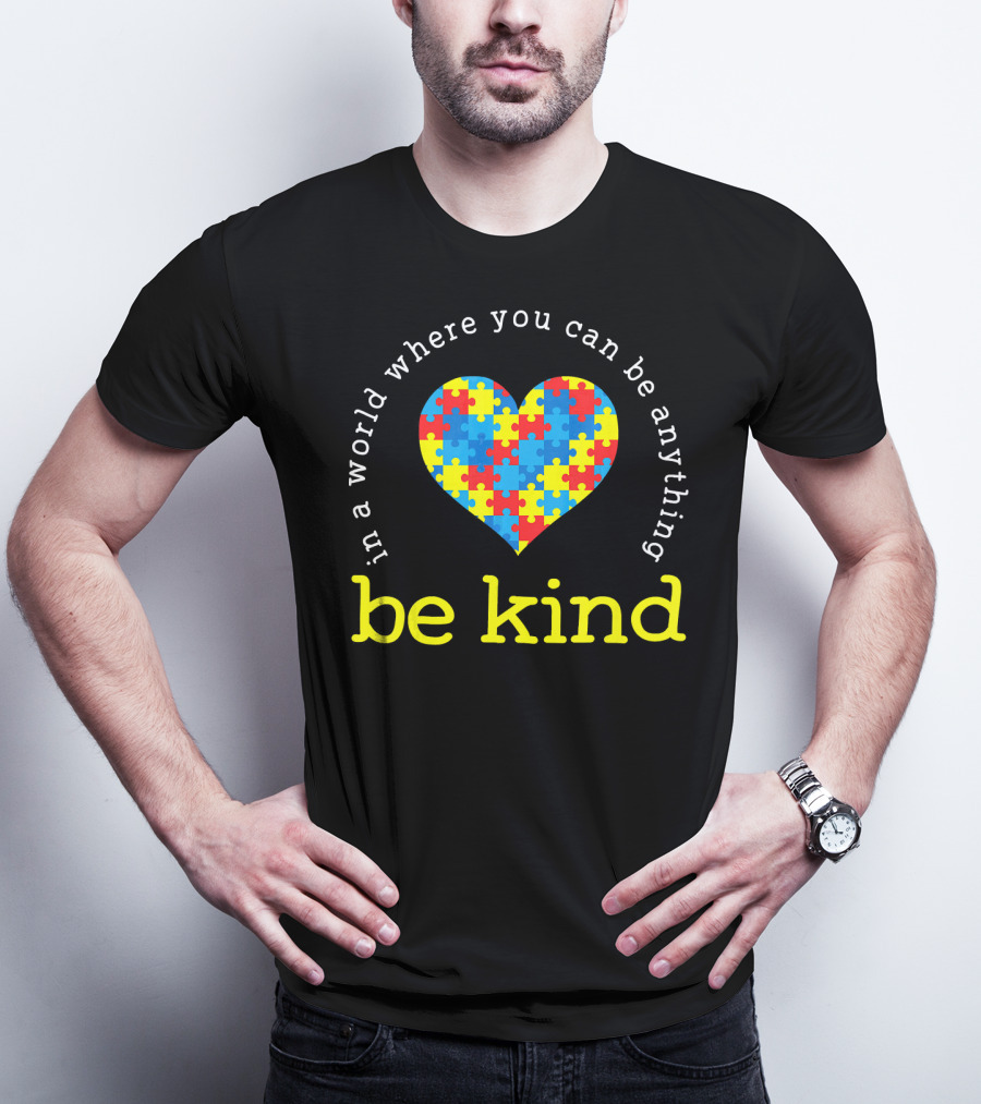 Be Kind Heart Puzzle Autism Awareness T-Shirt