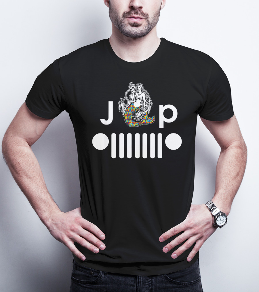 Autism Awareness Mermaid Jeep Girl JP T-Shirt