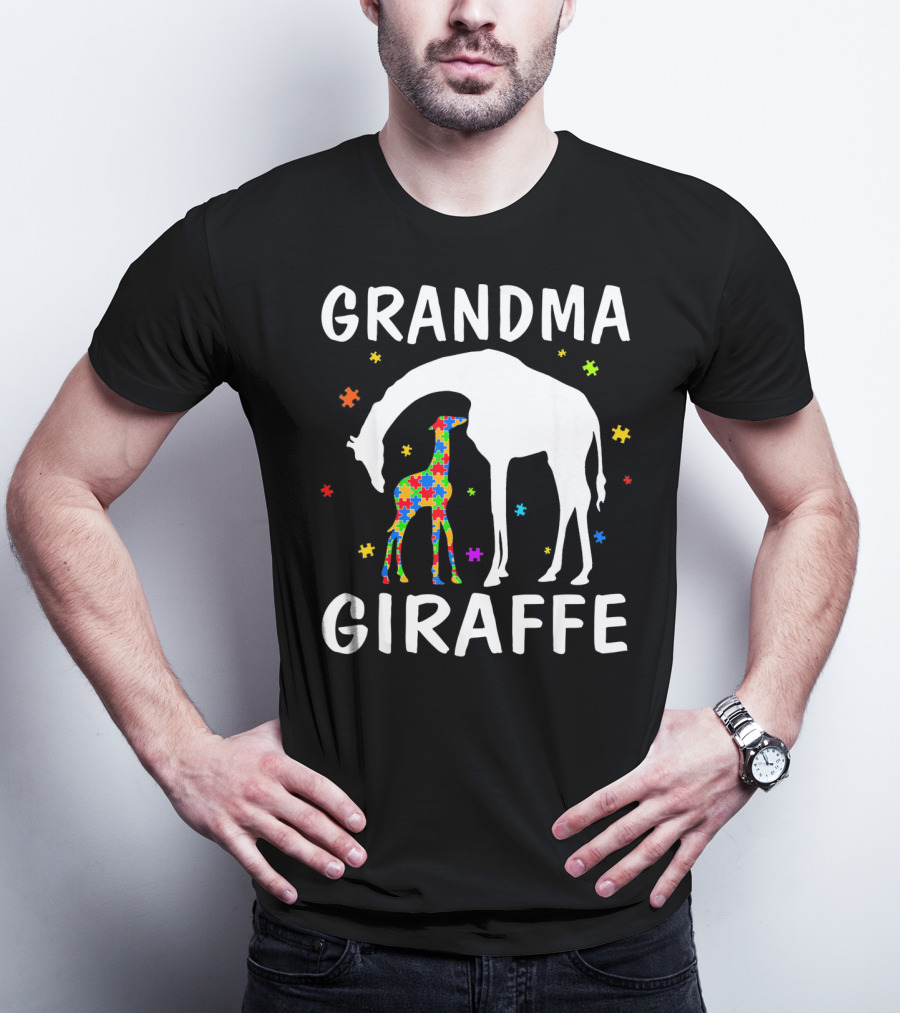 Grandma Giraffe Autism Awareness T-Shirt