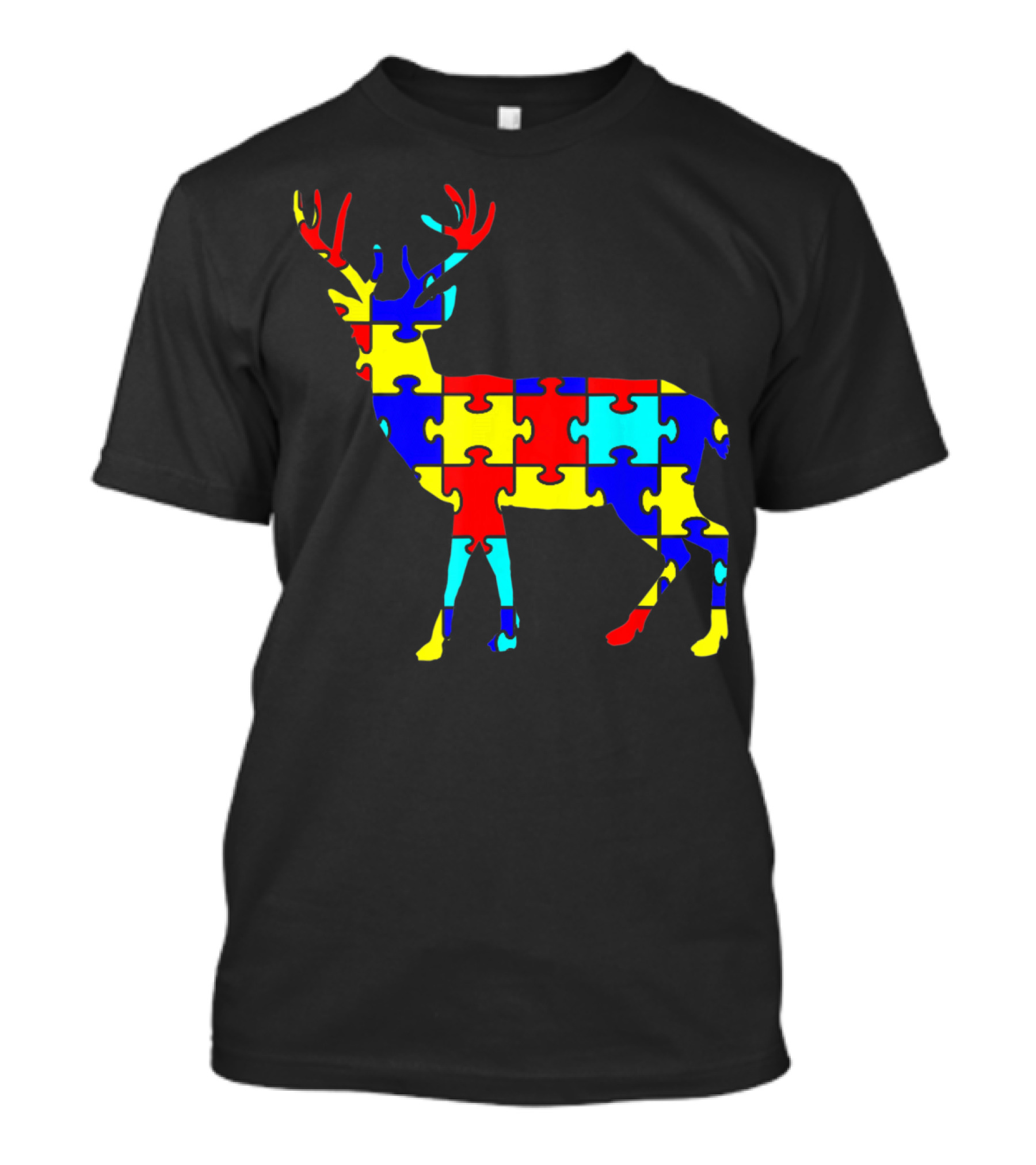 Deer Puzzle Autism Awareness Wildlife T-Shirt
