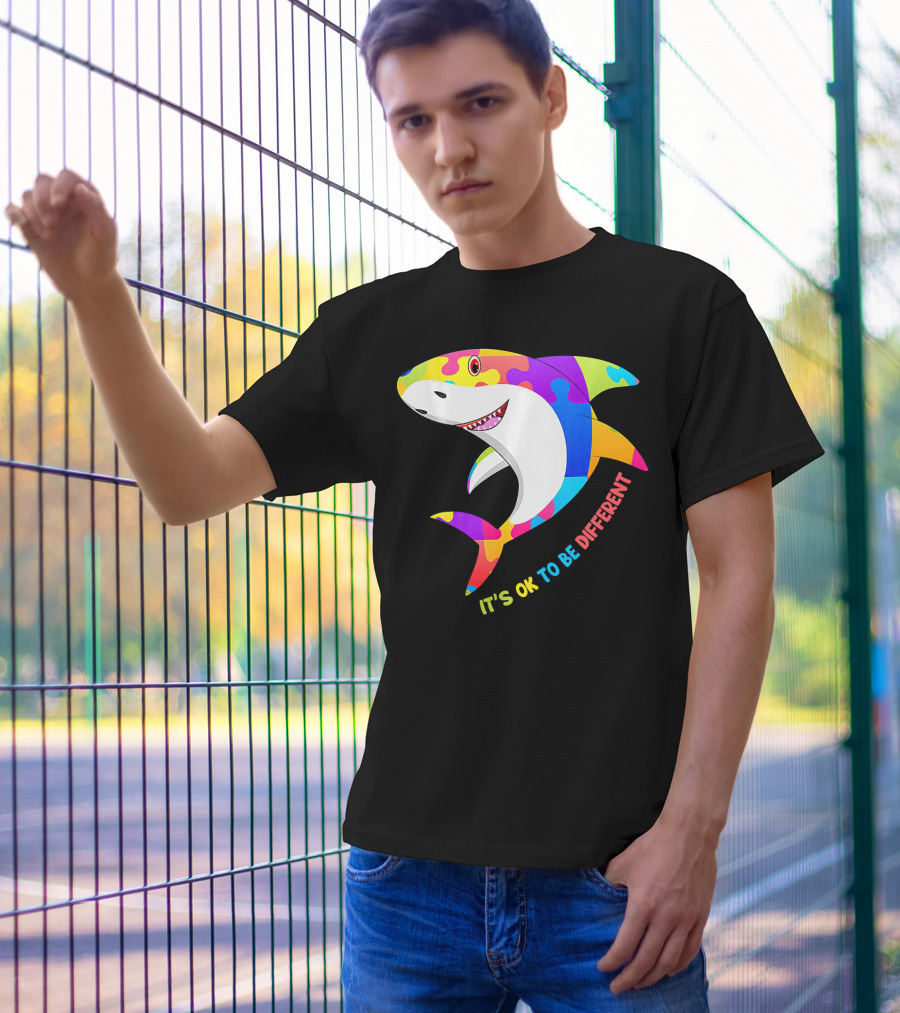 It's Ok To Be Different Shark Autism Awareness T-Shirt