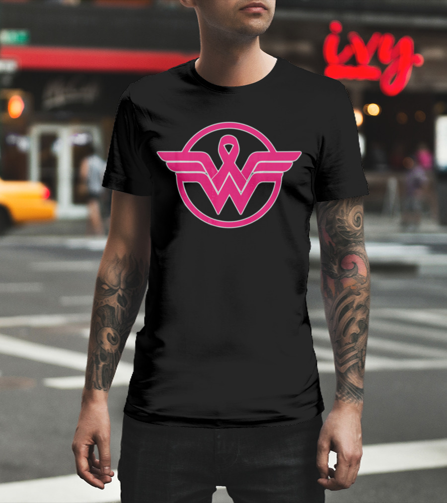 Wonder Woman Breast Cancer Awareness Superhero T-Shirt