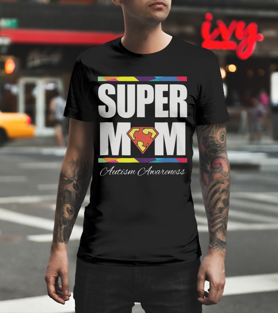 Super Mom Autism Awareness Iconic T-Shirt