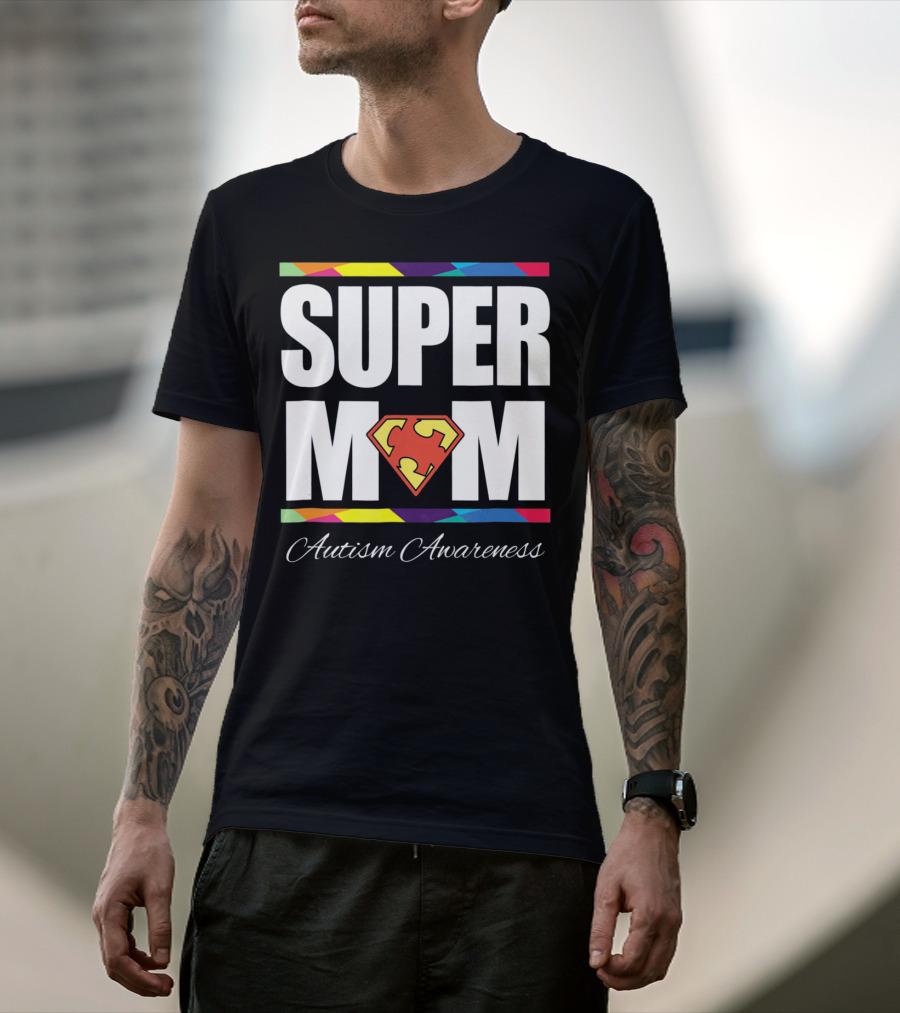 Super Mom Autism Awareness Iconic T-Shirt