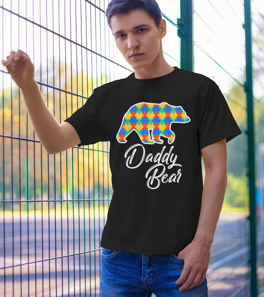 Daddy Bear Autism Puzzle Awareness T-Shirt