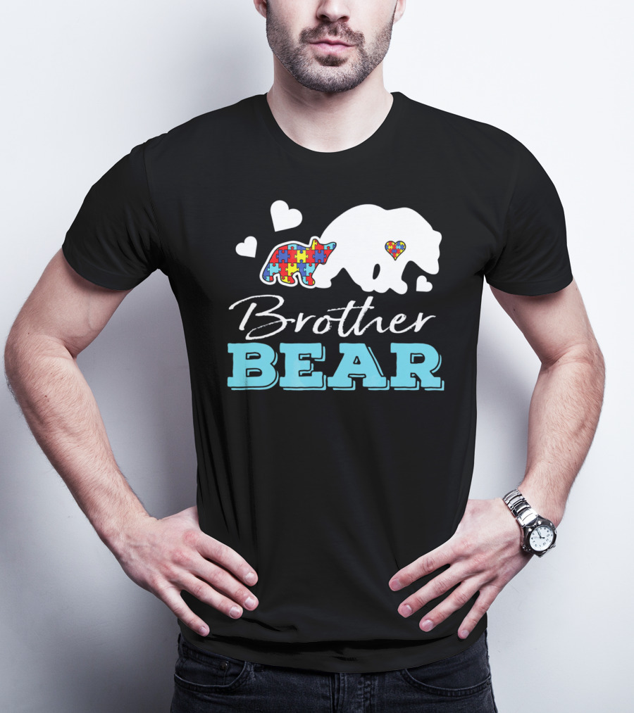 Brother Bear Puzzle Heart Autism Awareness T-Shirt