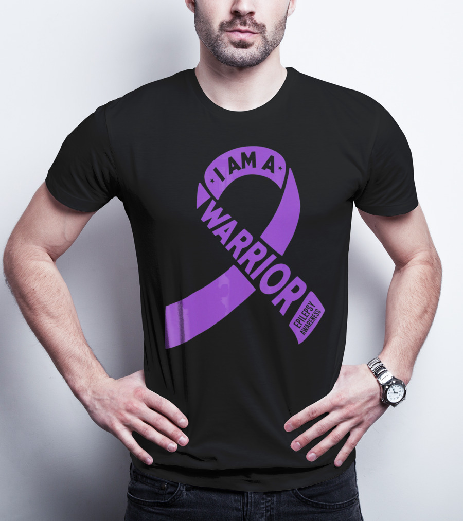 I Am A Warrior Purple Ribbon Epilepsy Awareness T-Shirt