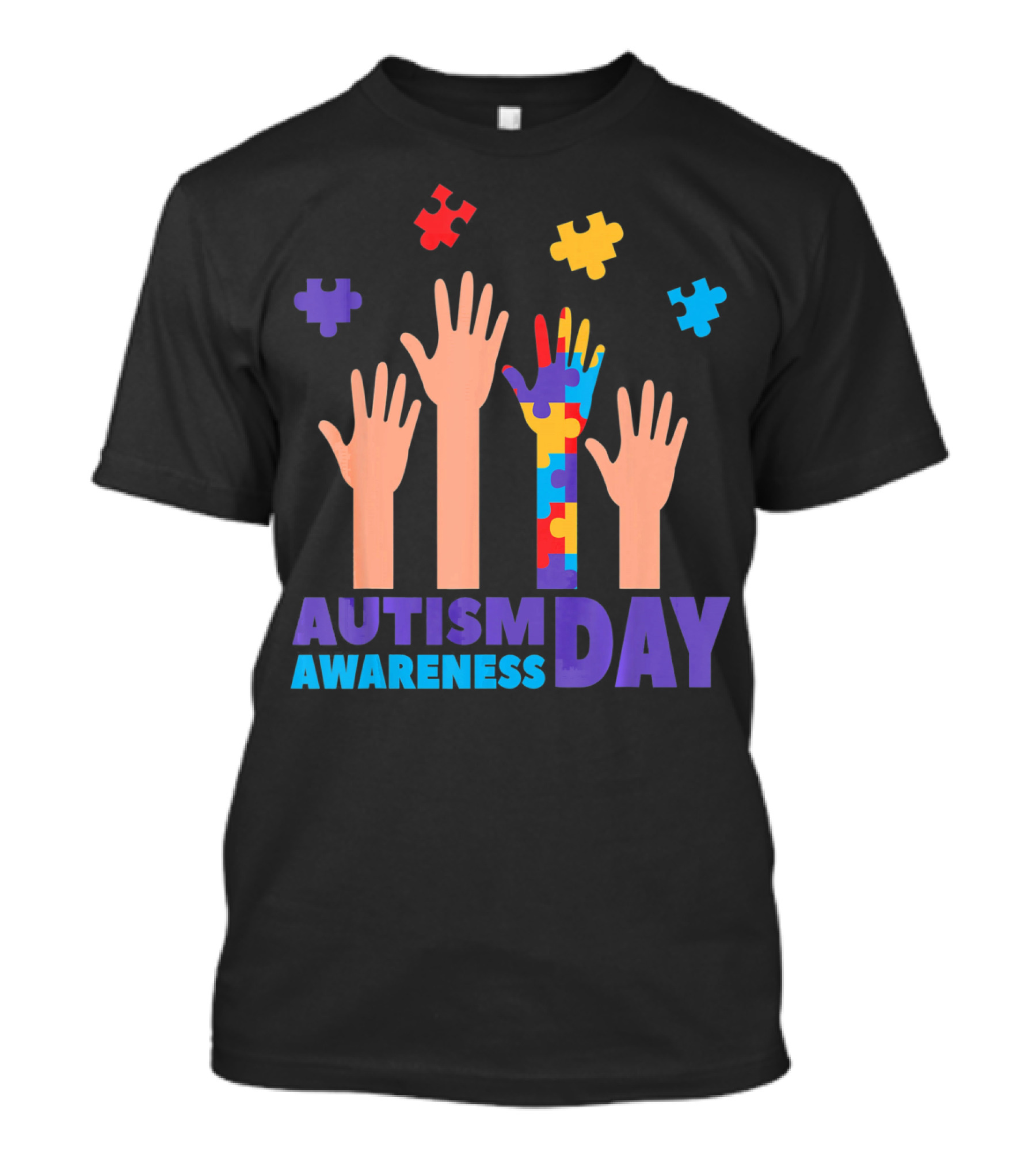 Autism Awareness Day Hands Puzzles T-Shirt
