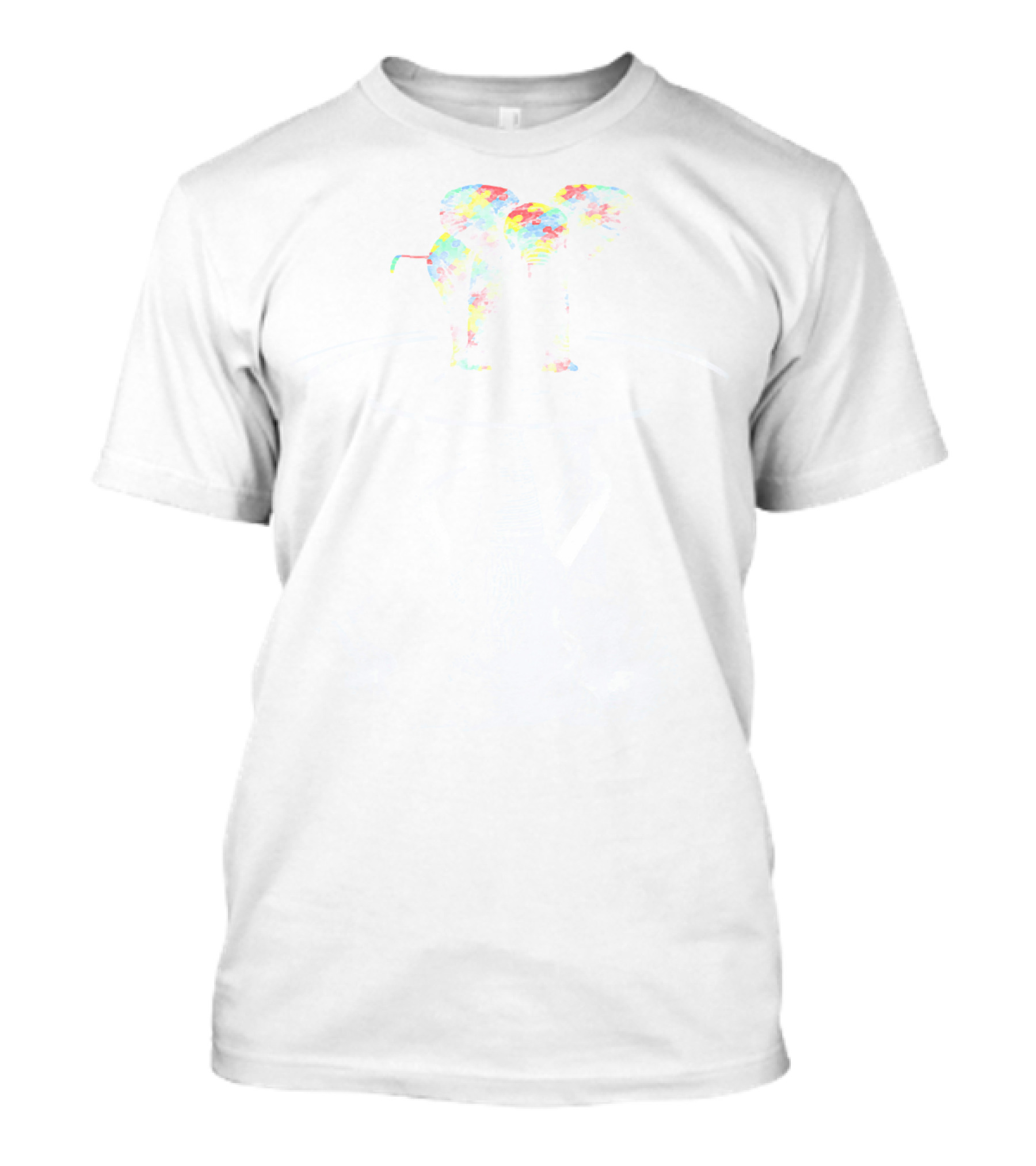 Elephant Autism Awareness Colorful Puzzle T-Shirt