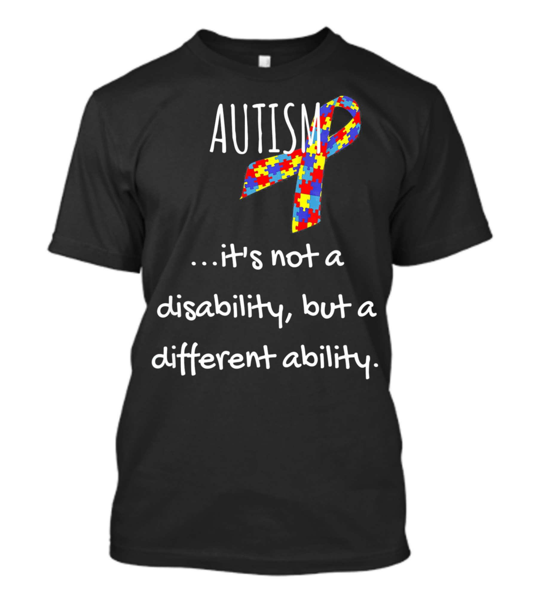 Autism Awareness It's Not A Disability But A Different Ability Puzzle T-Shirt