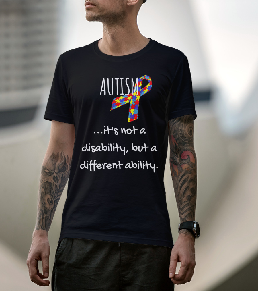 Autism Awareness It's Not A Disability But A Different Ability Puzzle T-Shirt
