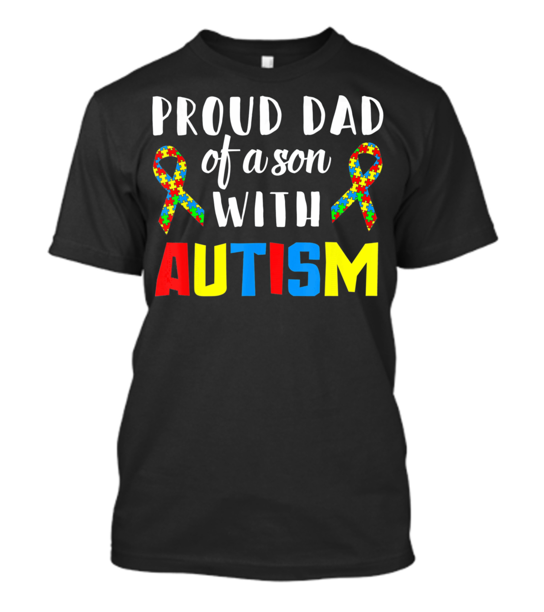Proud Dad Of A Son With Autism Puzzle T-Shirt